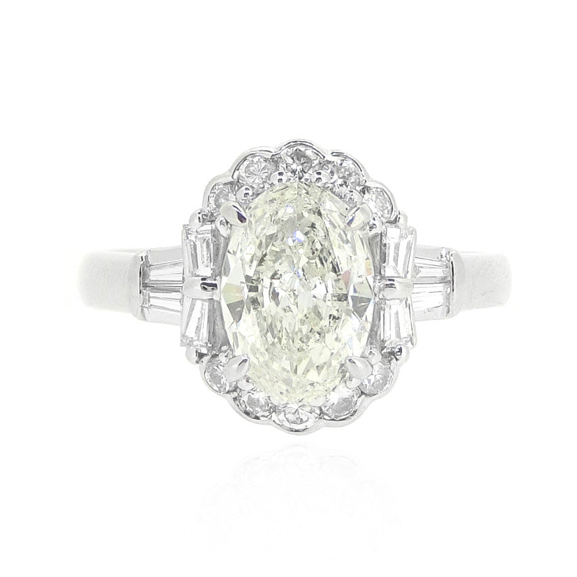 Oval Faint Yellow Diamond Ring - 1.649ct – Japan-diamond.com