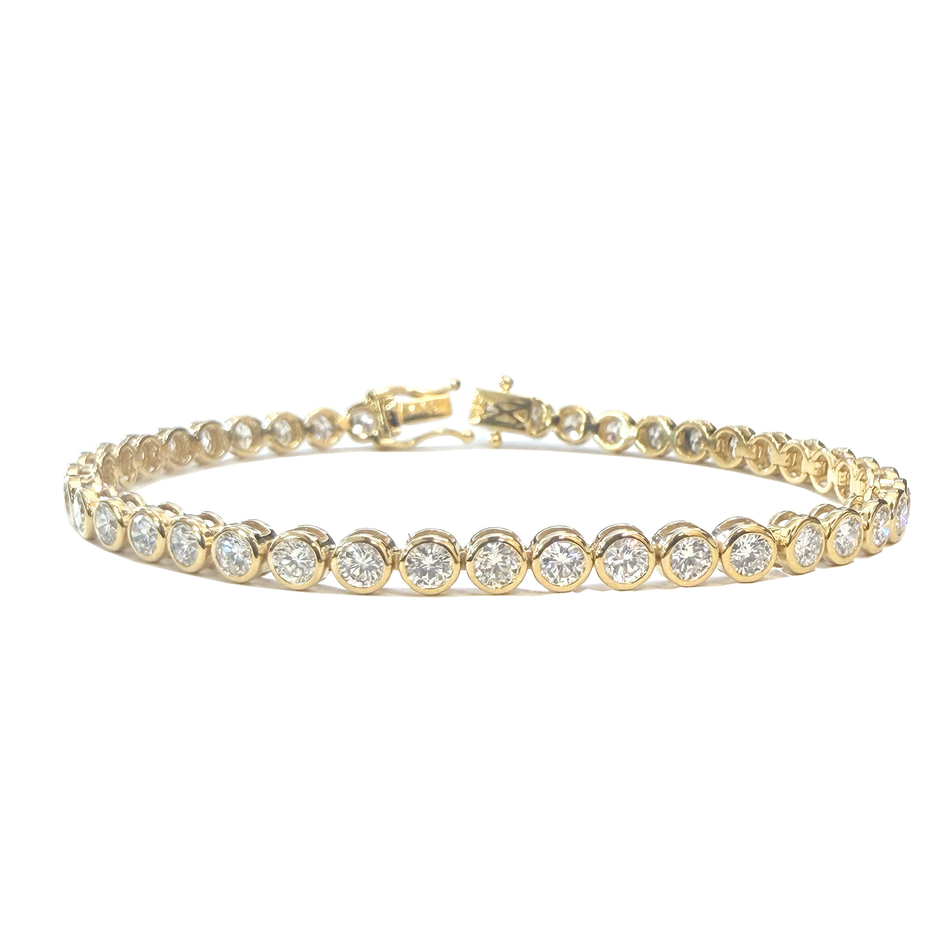18KYG Natural Diamond Tennis Bracelet - 4.53ct – Weiss Diamonds (ヴァイス)