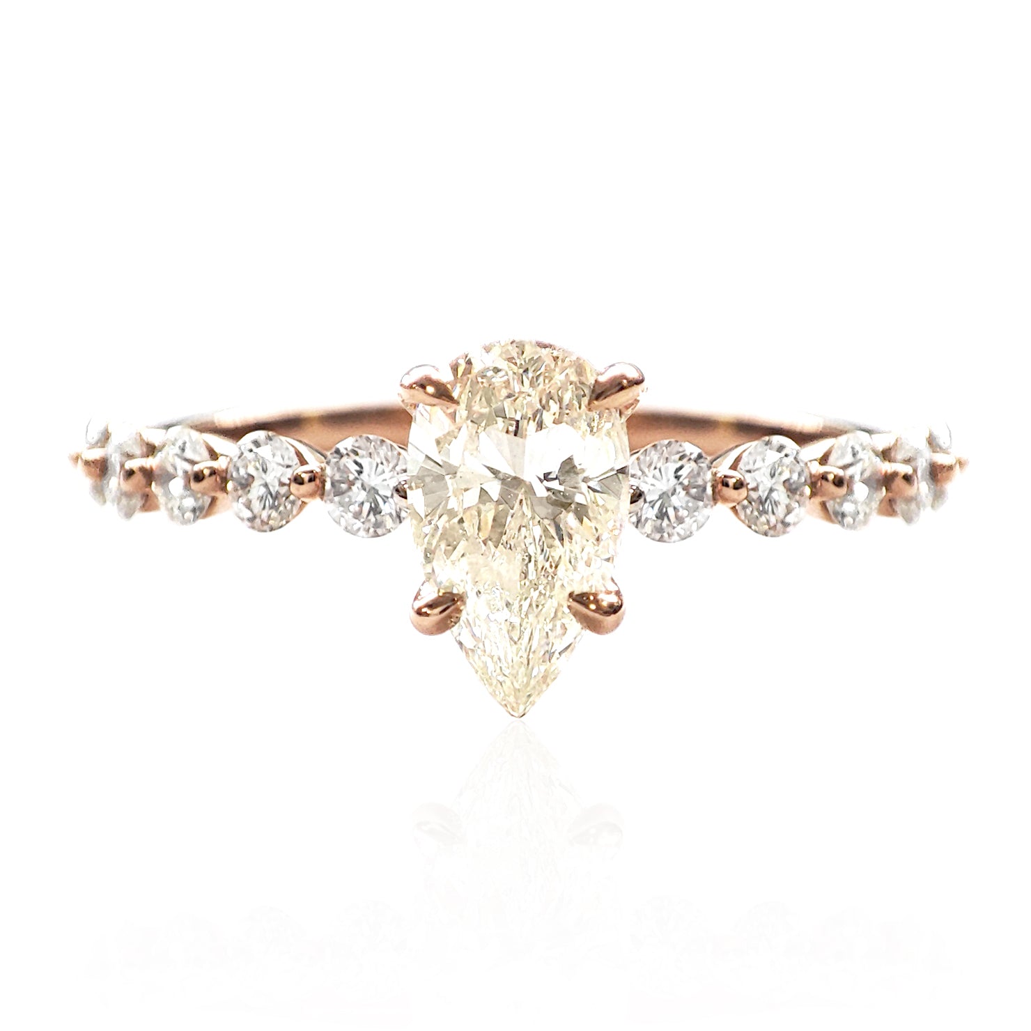 18KP Pear Faint Yellow Diamond Ring - 1.036ct – Weiss Diamonds (ヴァイス)